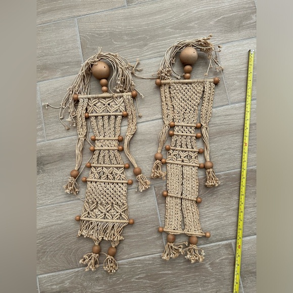 Hand Crafted | Art | Vintage Macrame Wall Hanging Man And Woman ...